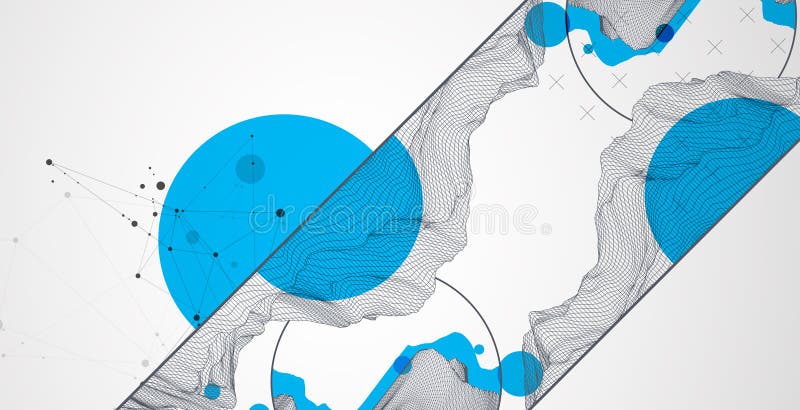 Trendy Abstract Wireframe Background. Modern Science or Technology Art ...
