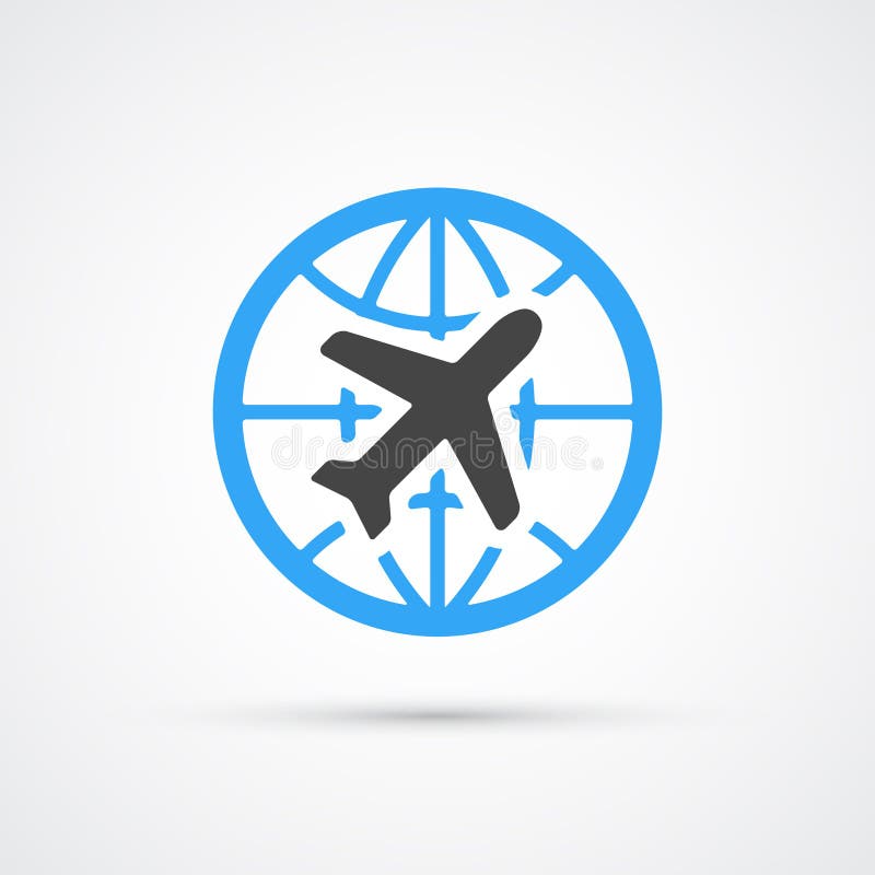 Trendy Airplane Travel Flight Icon. Vector Stock Illustration ...