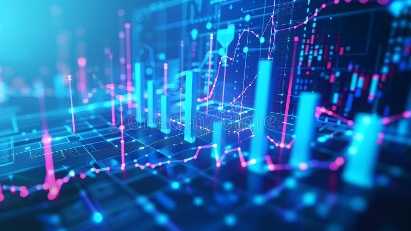 Trendy Background of Digital Data Chart Analytics. Business Trends ...