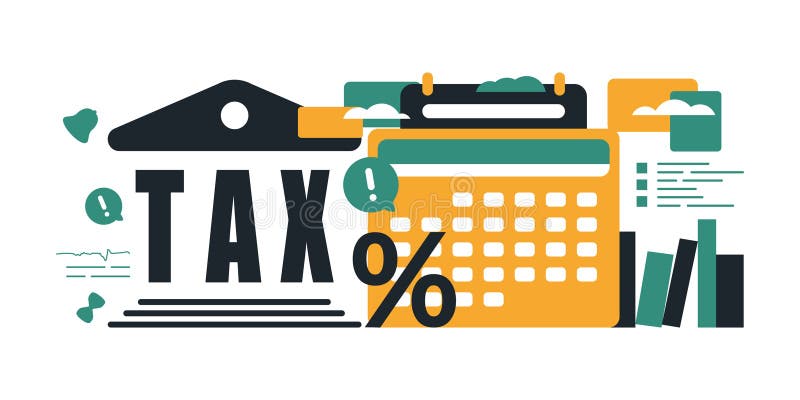 Trendy Background on the Theme of Paying Taxes. Stock Vector ...