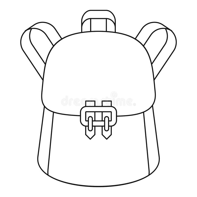 Trendy Backpack Icon, Outline Style Stock Vector - Illustration of ...