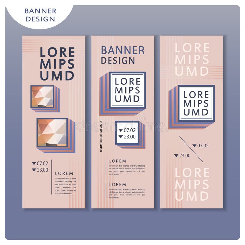 Trendy Banner Template Design Set Stock Vector - Illustration of info ...