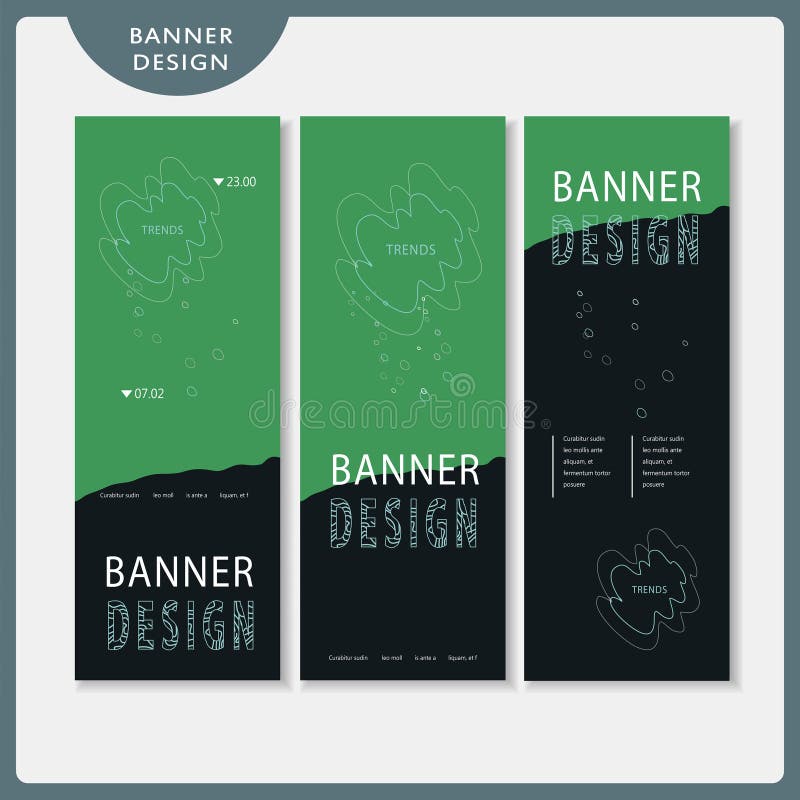 Trendy Banner Template Set Design Stock Vector - Illustration of ...