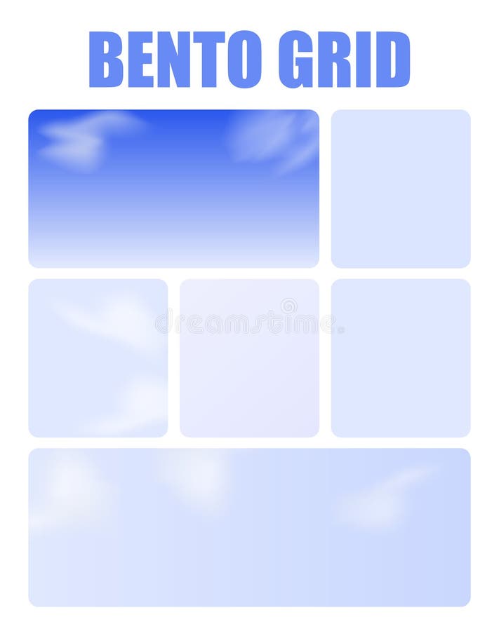 Trendy Bento Grid Mockup Style Brick Ui UX Templates. Stock ...