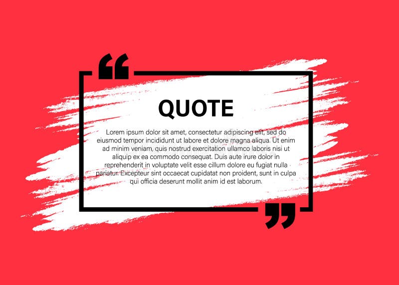 Trendy Block Quote Modern Design Elements. Creative Quote and Comment ...