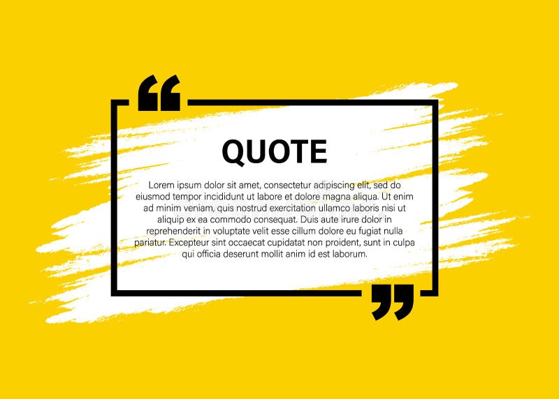 Trendy Block Quote Modern Design Elements. Creative Quote and Comment ...