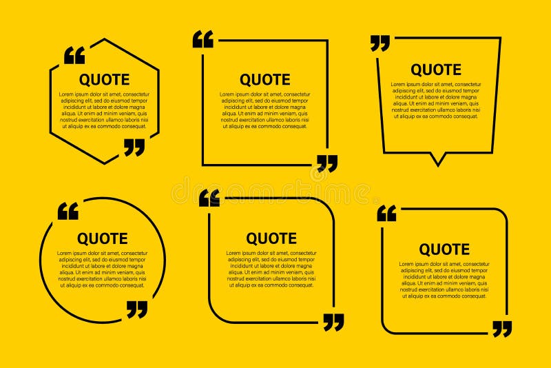 Trendy Block Quote Modern Design Elements. Creative Quote and Comment ...