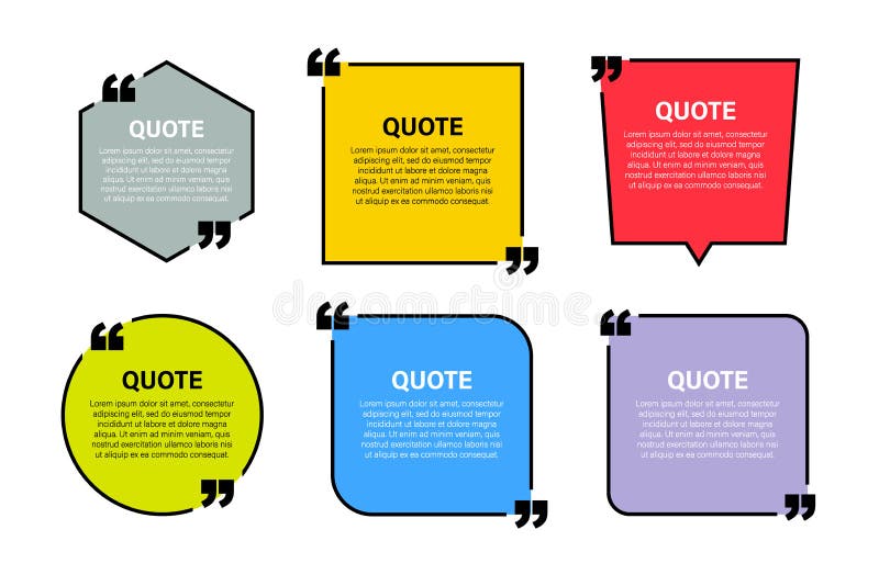 Trendy Block Quote Modern Design Elements. Creative Quote and Comment ...