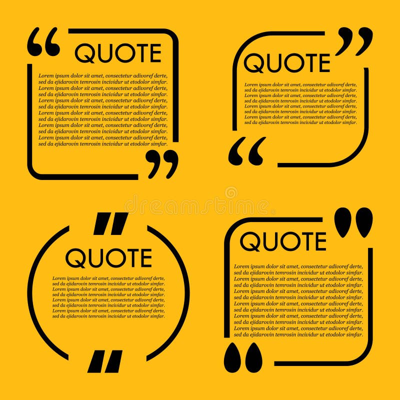 Trendy Block Quote Modern Design Elements. Creative Quote and Comment ...