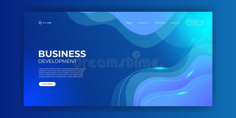 Trendy Blue Abstract Technology Design Template for Web. Dynamic ...