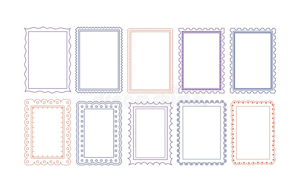 Trendy Border Collection with Geometric Patterns and Curved Shapes ...