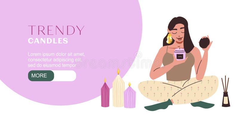 Trendy Candles Horizontal Banner Stock Vector - Illustration of layout ...