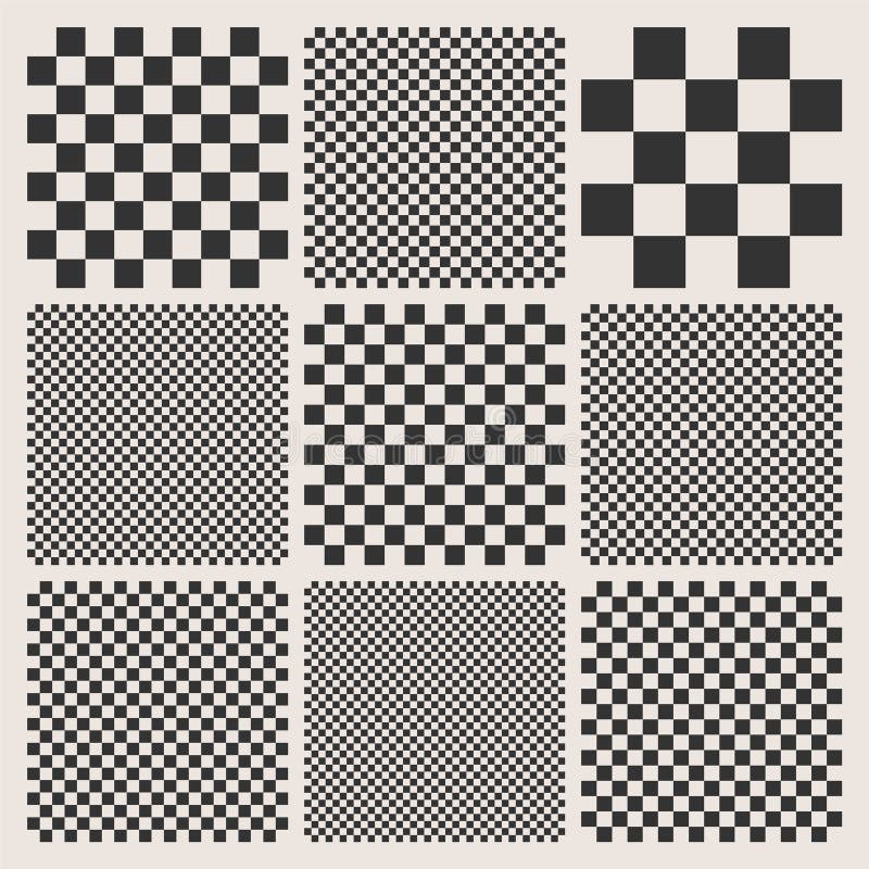 Trendy Checkered Pattern, Black and White Tiled Grid. Funky Geometric ...