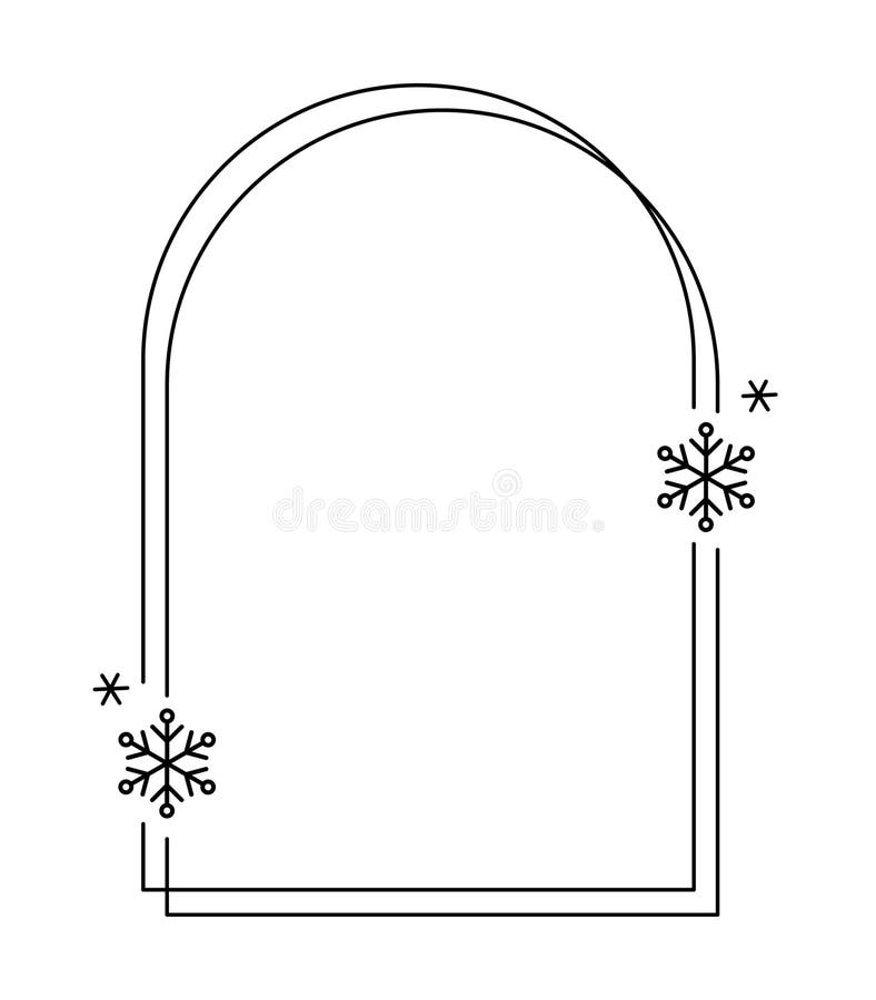 Trendy Christmas Winter Linear Frame with Rays. Modern Minimalist ...