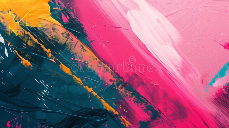 Trendy Cluttercore Painted Background with Rich Colors and Bold Strokes ...