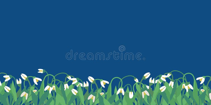 Trendy Color 2020 Hand Drawn Snowdrop Vector Background Stock Vector ...