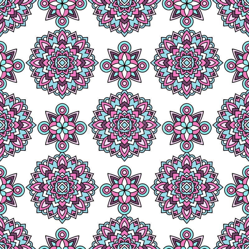 Trendy Color Tribal Pattern, Outline Style Stock Illustration ...