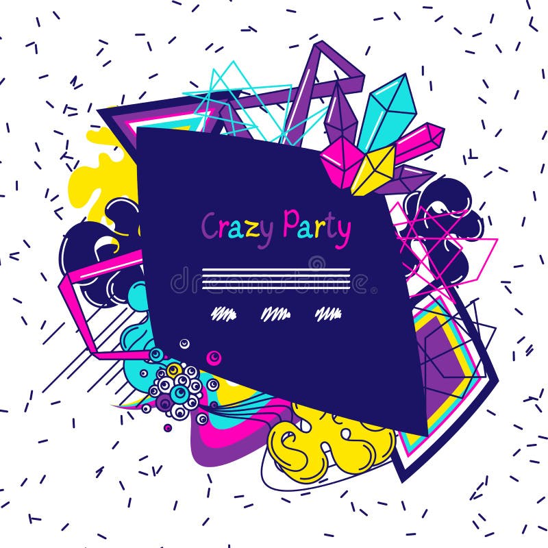 Trendy Colorful Background Crazy Party. Abstract Modern Color Elements ...