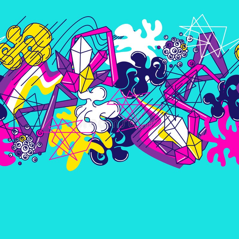 Trendy Colorful Seamless Pattern. Abstract Modern Color Elements in ...