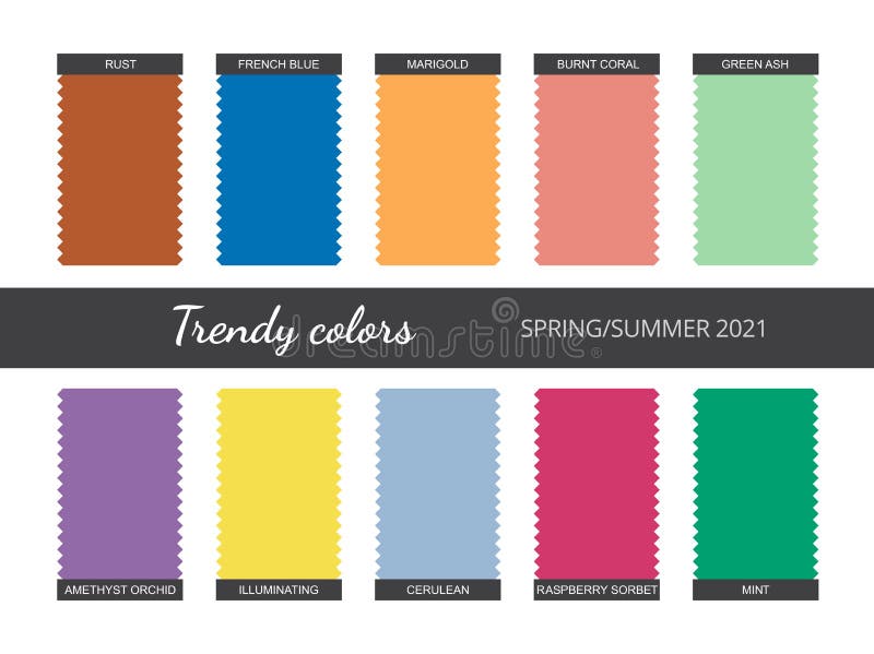 Trendy Colors Palette. Spring-Summer 2021. Vector. Stock Vector ...
