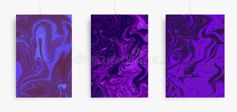 Trendy Cover Design with Liquid Background. Marble Vector Texture Set ...