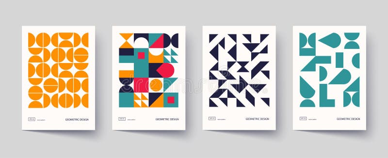 Trendy Covers Design. Minimal Geometric Shapes Compositions Stock ...
