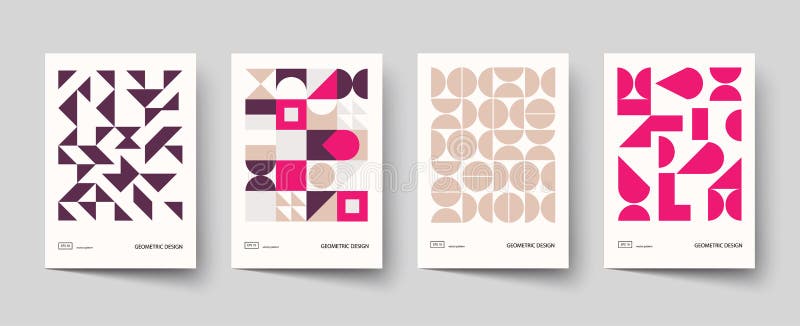 Trendy Covers Design. Minimal Geometric Shapes Compositions Stock ...