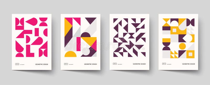 Trendy Covers Design. Minimal Geometric Shapes Compositions Stock ...