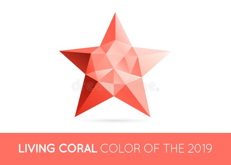 Trendy Crystal Triangulated Gem Sign Element in Trendy Coral Color ...