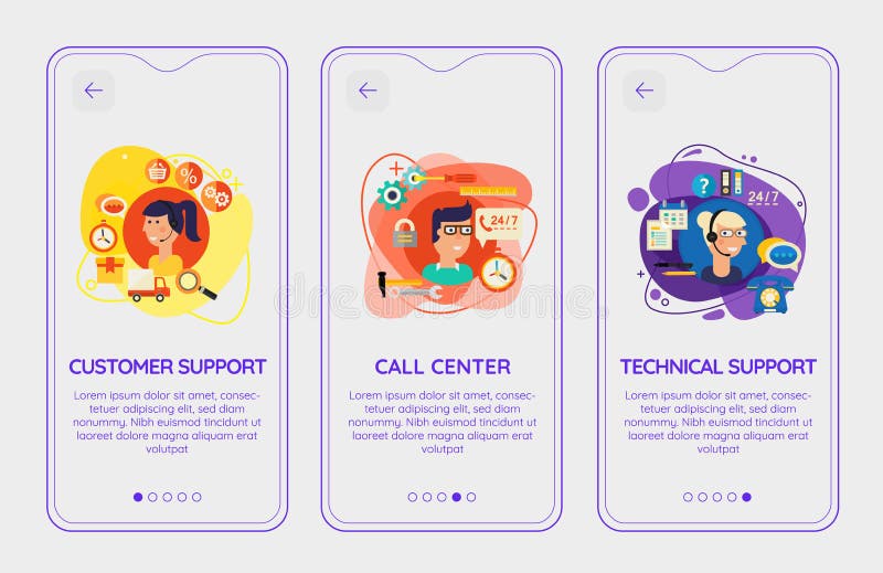 Trendy Customer and Technical Support and Call Center UI Mobile App ...