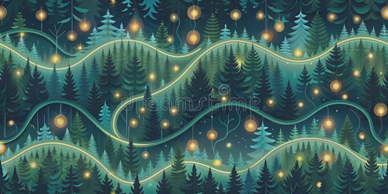 Trendy Cute Seamless Pattern Streams of Light Trails in the Night ...
