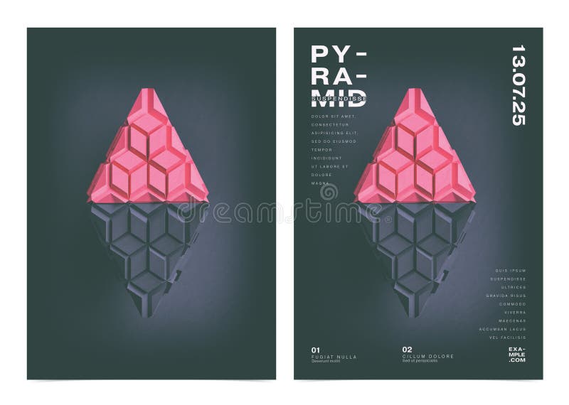 Trendy 3D Abstract Pyramid Cover Event Template. Stock Illustration ...