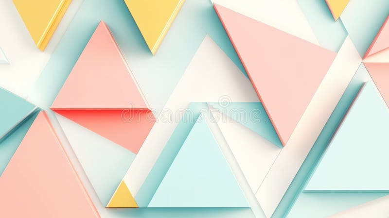 Trendy 3d Geometric Background with Triangles, Pastel Colors, Bussines ...