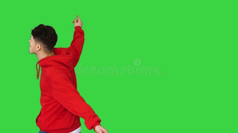 Trendy Dancer Man Walking and Dancing on a Green Screen, Chroma Key ...