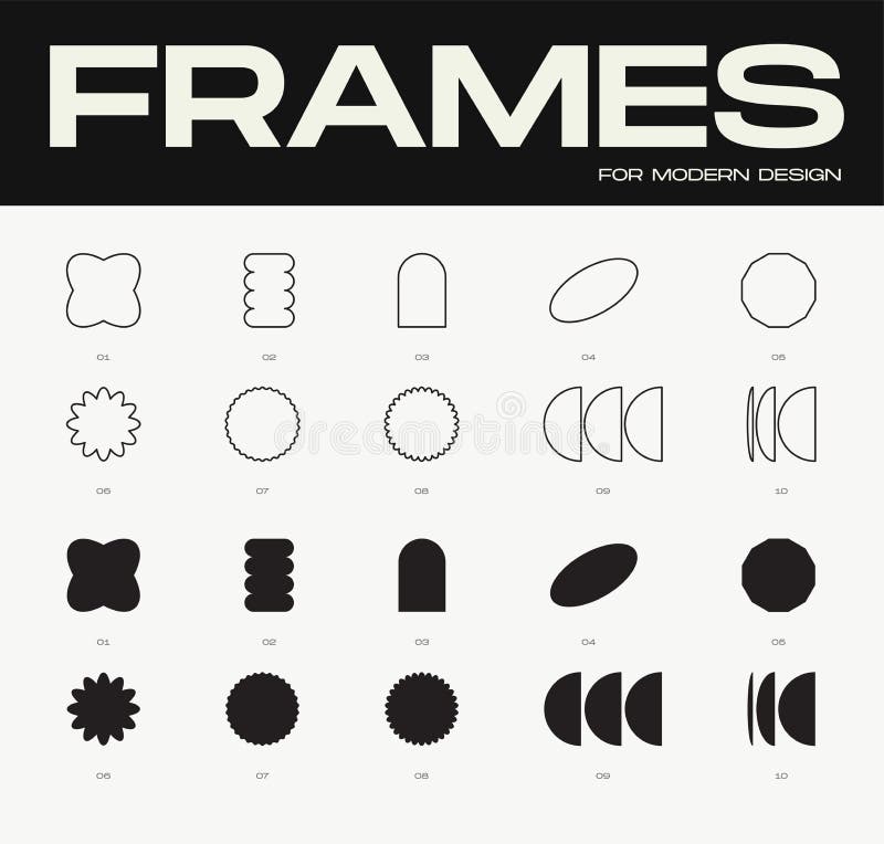 Trendy Design Elements, Geometric Shapes, Frames Stock Vector ...