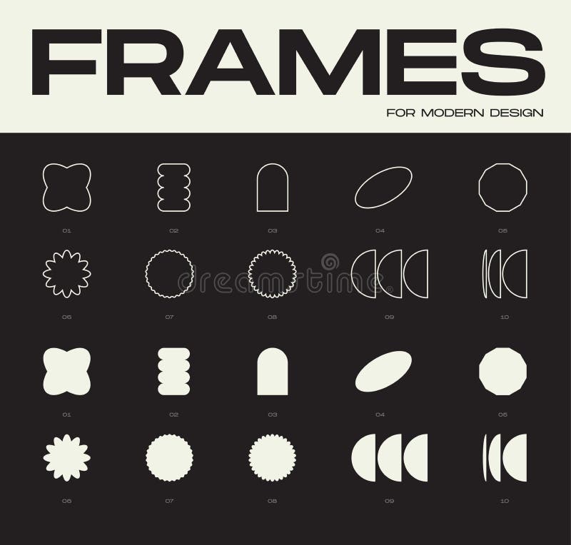 Trendy Design Elements, Geometric Shapes, Frames Stock Vector ...