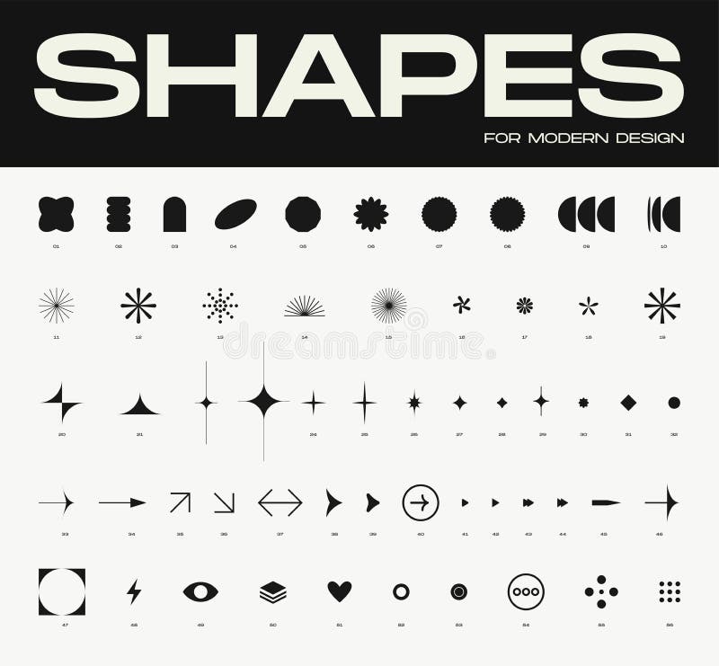 Trendy Design Elements, Geometric Shapes, Frames Stock Vector ...