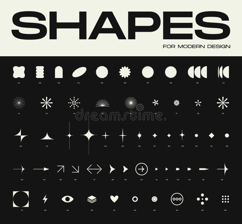 Trendy Design Elements, Geometric Shapes, Frames Stock Vector ...