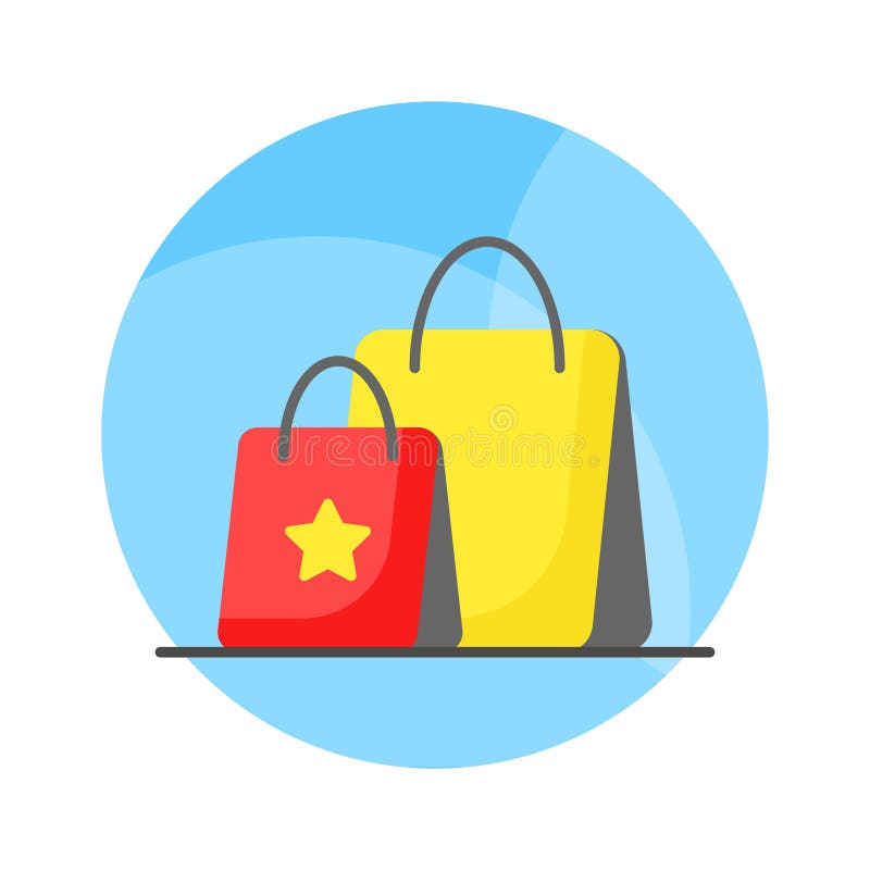 Trendy Design of Shopping Bags for Websites and Apps, Stock Vector ...