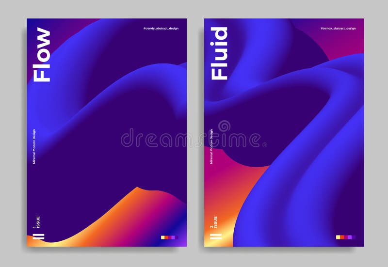Trendy Design Templates with 3d Flow Shapes Stock Vector - Illustration ...