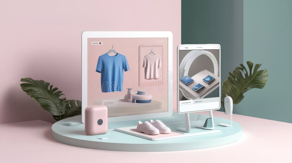 Trendy Digital Art Presentation Interactive Mockup of Modern Apparel ...