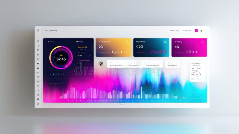 Trendy Digital Dashboard Displaying Vibrant Data Visualization with ...