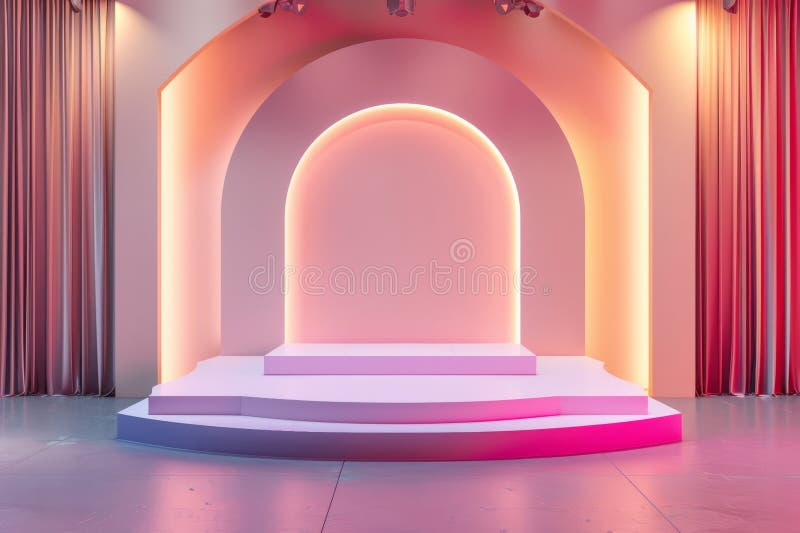 Trendy Display Stage Layout Offering a Clean Canvas Stock Illustration ...