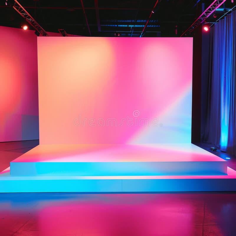 Trendy Display Stage Setup Featuring a Large Copy Space Background ...