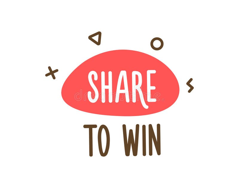 Trendy Doodle Speech Bubbles with Share To Win Text. Vector ...
