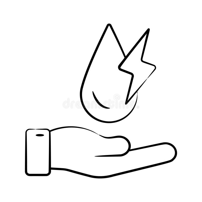 Trendy Drawing Style Icon of Water Energy Concept Stock Vector ...