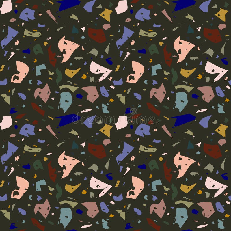 Trendy Earth Colors Terrazzo Seamless Pattern. Floor Texture Stock ...