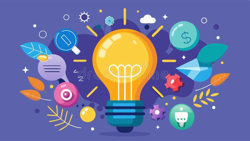 Trendy Flat Design. the Light Bulb is Full of Ideas. Add Ideas Concept ...