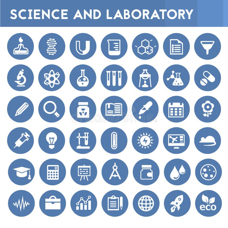 Science and Laboratory Icon Set Stock Vector - Illustration of energy ...