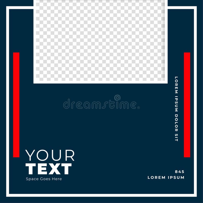 Trendy and Flat Social Media Promo Background with Blank Frame Stock ...